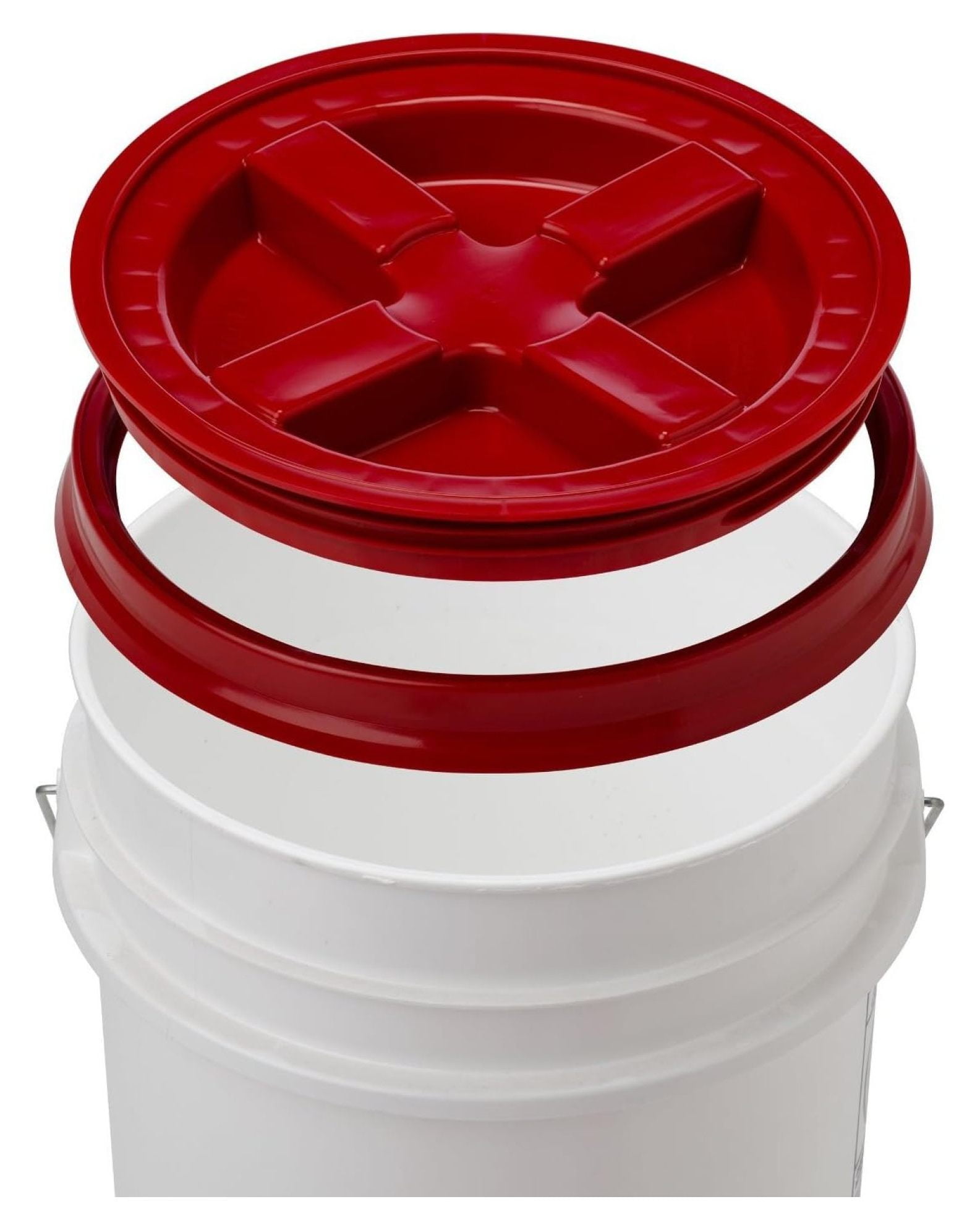 5 Gallon White Bucket & Lid - Food Grade Plastic Pail & Gamma2 Screw ...