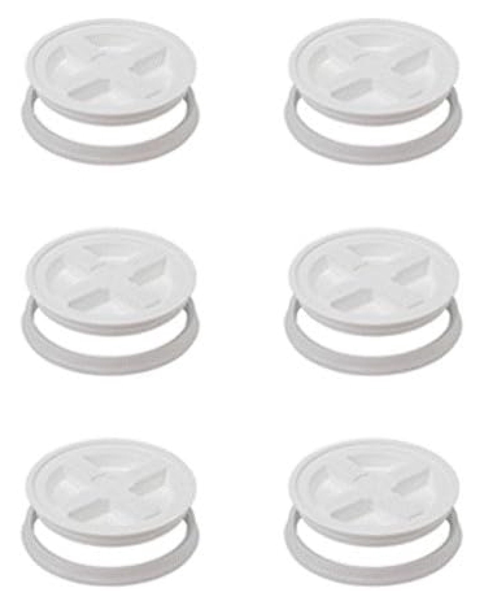 5 Gallon White Gamma Seal Screw Top Removable Lid- 6 Pack - Walmart.com