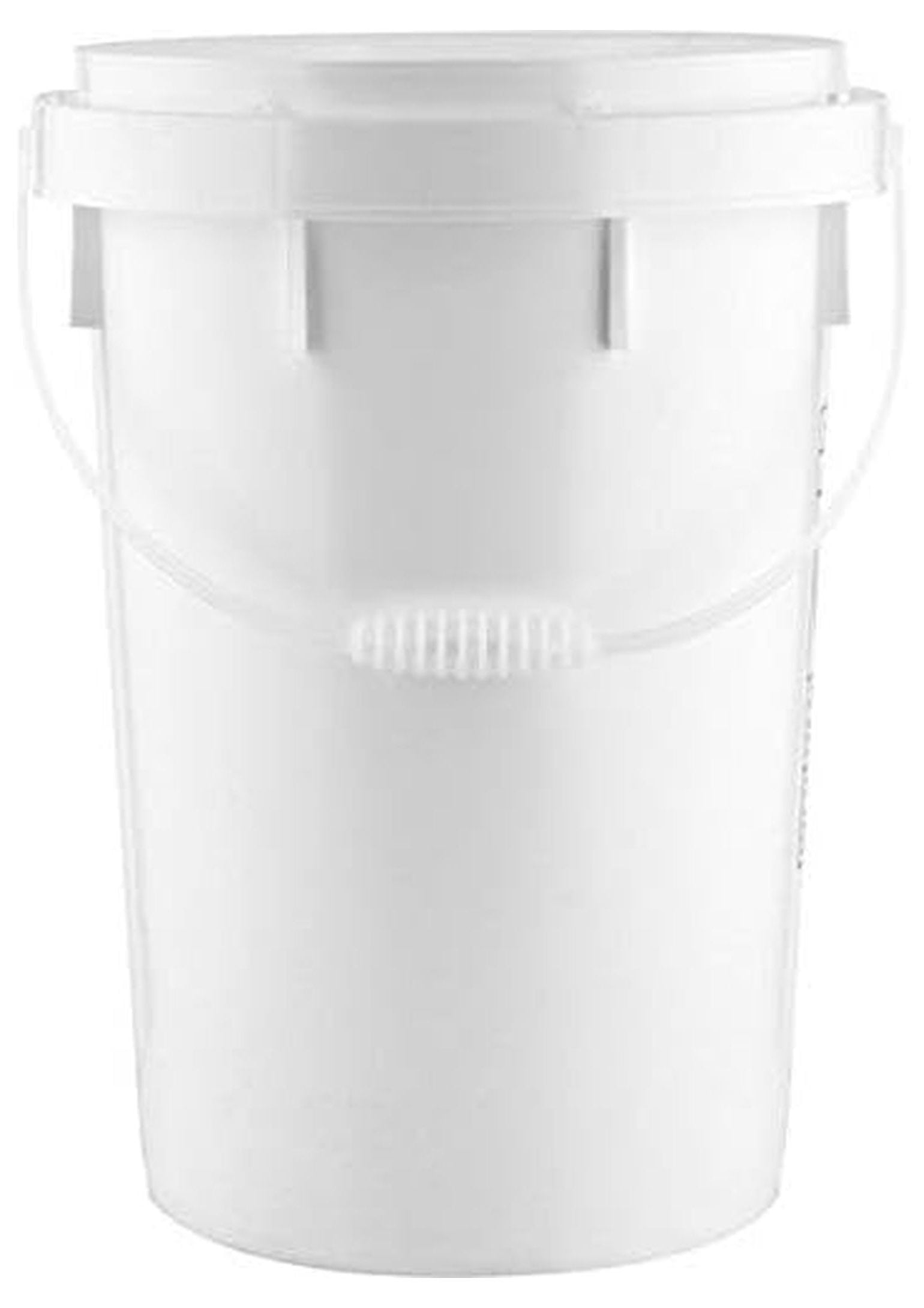 5 Gallon White and Lock Bucket Pail with Plastic Handle with Lid ...