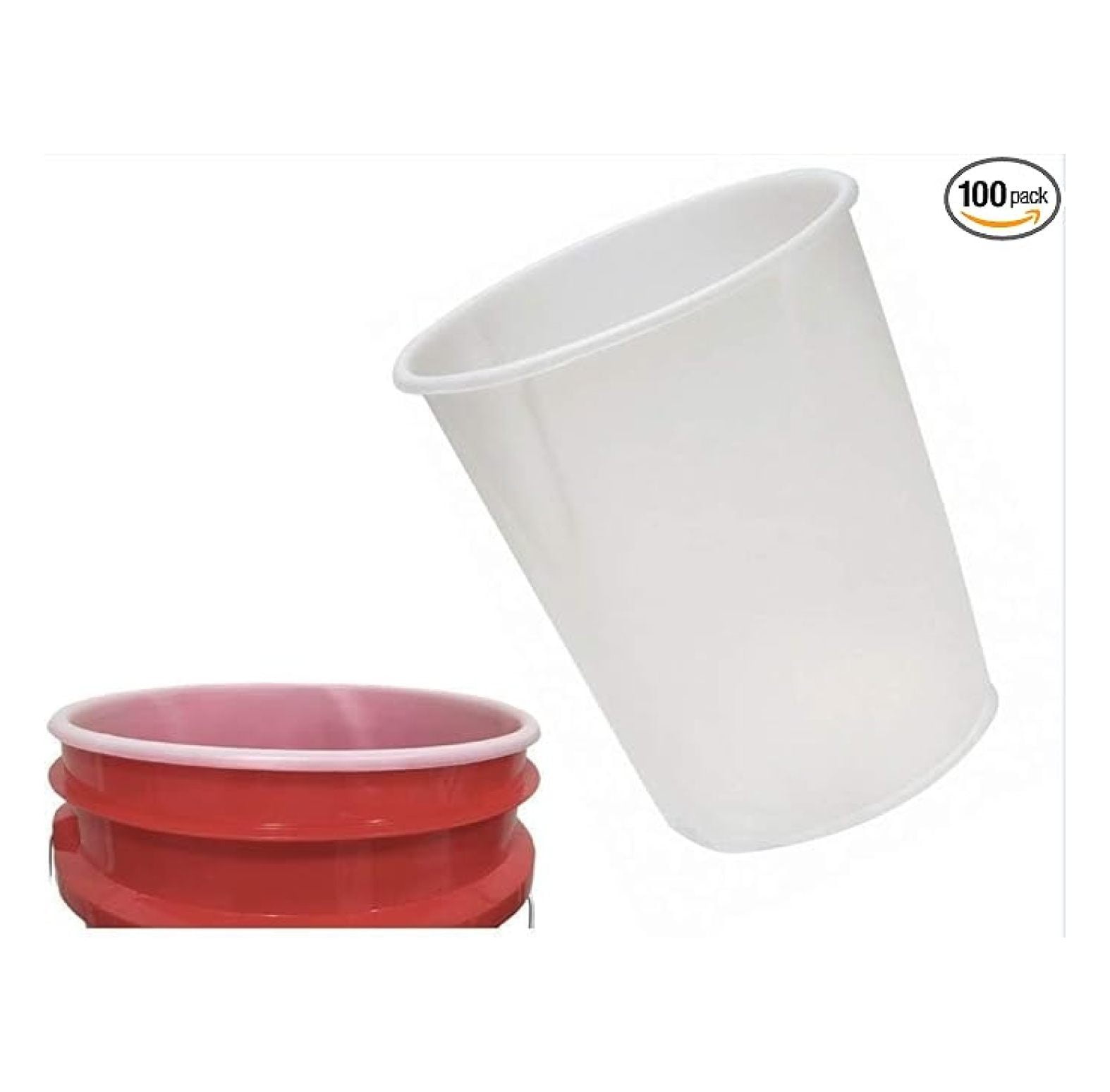 5 Gallon bucket pail Liner 15mil LDPE plastic (Pack of 100 liners ...