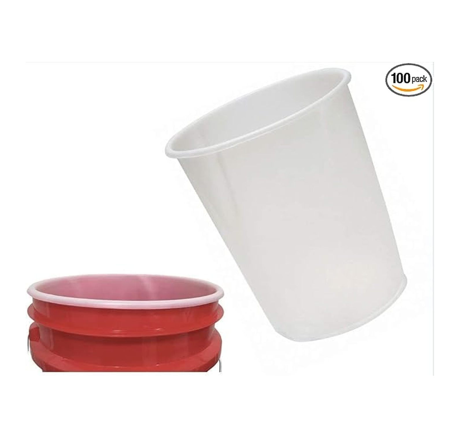 5 Gallon bucket pail Liner 15mil LDPE plastic (Pack of 100 liners ...