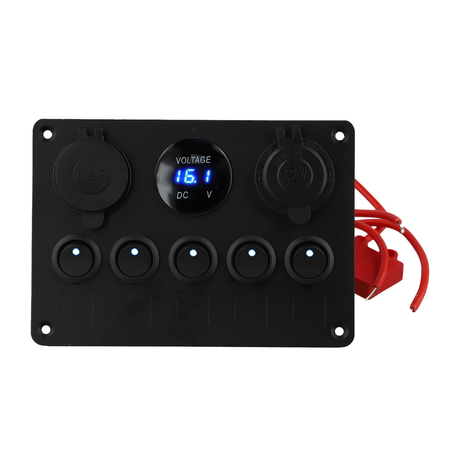 5 Gang Rocker Switch Panel 12V Waterproof+ Usb Switch, Toggle Switch ...