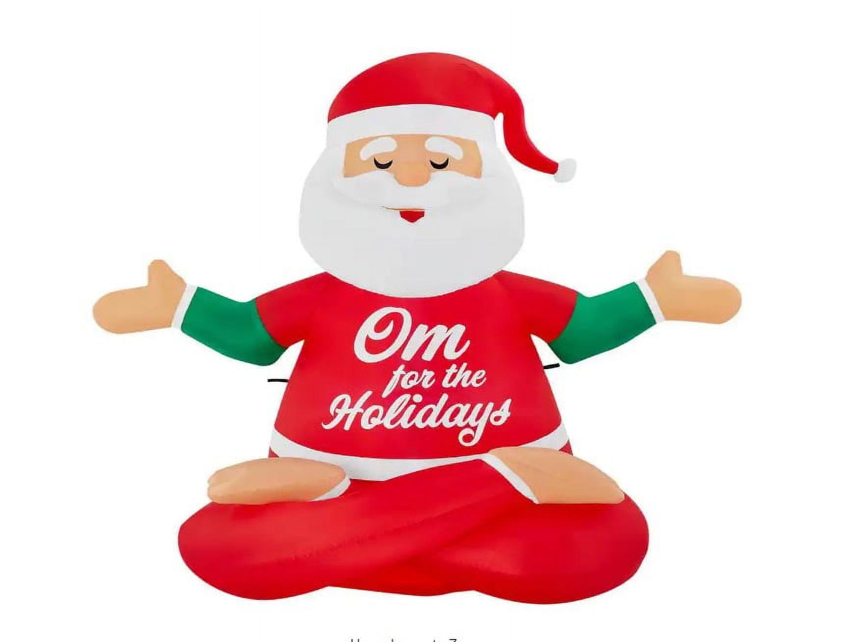 5' Gemmy Airblown Yoga Meditating Santa Claus Christmas Yard Decoration ...