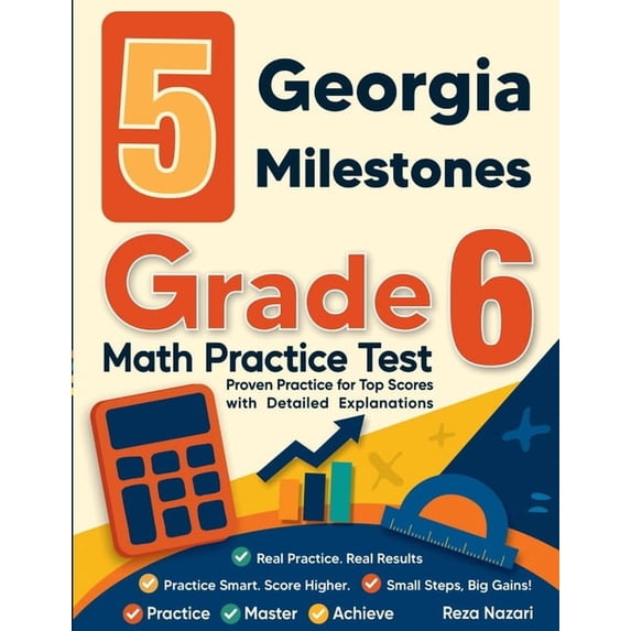 5 Georgia Milestones Grade 6 Math Practice Tests: Proven Practice for ...