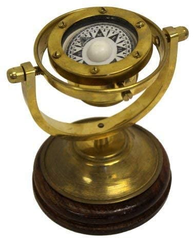 5" Gimbaled Brass Compass with Stand - Nautical Collectibles - Walmart.com
