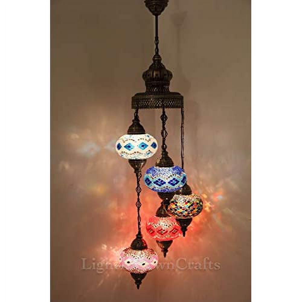 5 Globes Mosaic Chandelier Turkish Tiffany Mosaic Lamp Moroccan Mosaic ...