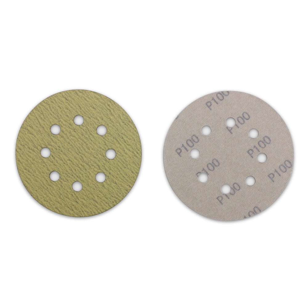 5" Gold Velcro Hook & Loop Sanding Discs (8 Holes) - 320 Grit - 100 ...
