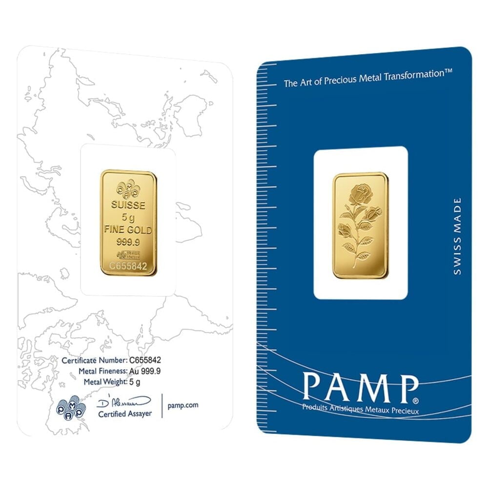5 Gram PAMP Suisse Rosa Gold Bar .9999 Fine (in Assay) - Walmart.com