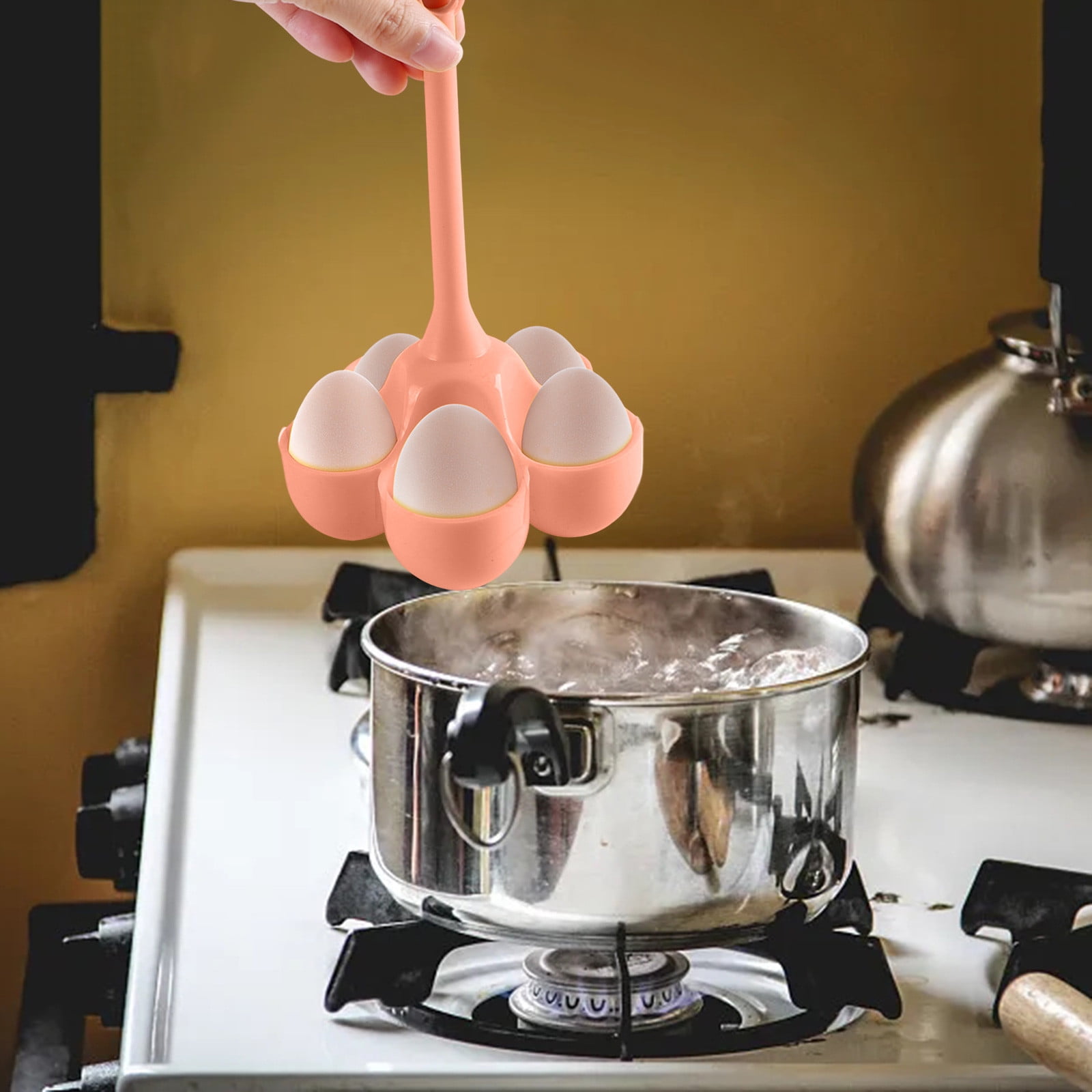 5 Grids Pink Silicone Egg Poacher Cups Egg Boiler Holder Egg Maker ...