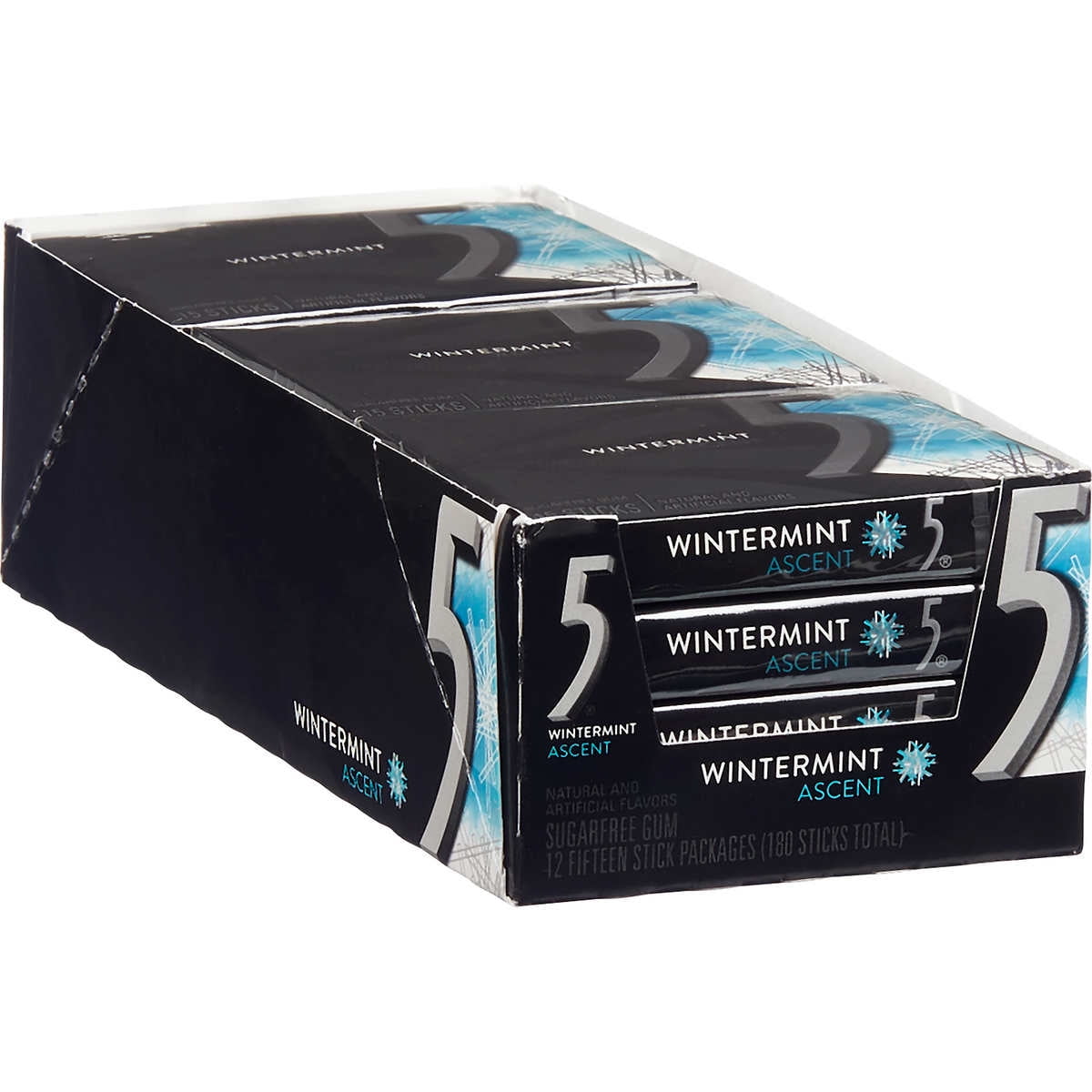 5 Gum Sugar Free Chewing Gum, Wintermint Ascent, 15 sticks, 12 ct ...