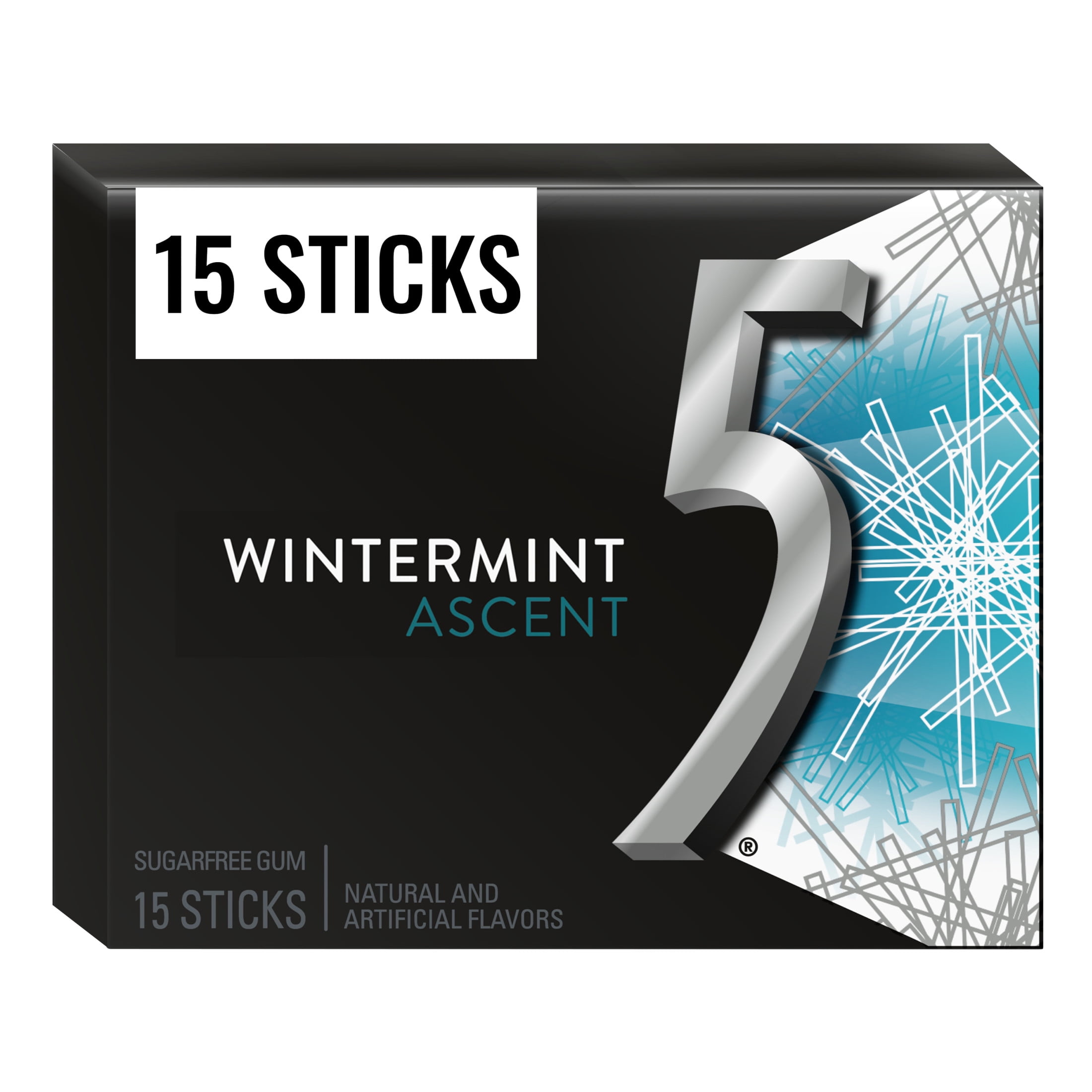 5 Gum Wintermint Ascent Sugar Free Chewing Gum, Five Gum - 15 Sticks ...