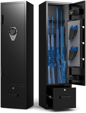 5 Gun Safe, Gun Safes for Rifle and Pistols, Gun Cabinets with Digital ...