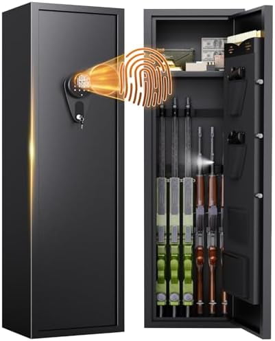 5 Gun Safe Quick Access Biometric Gun Safe, Large Gun Safes for Rifles ...