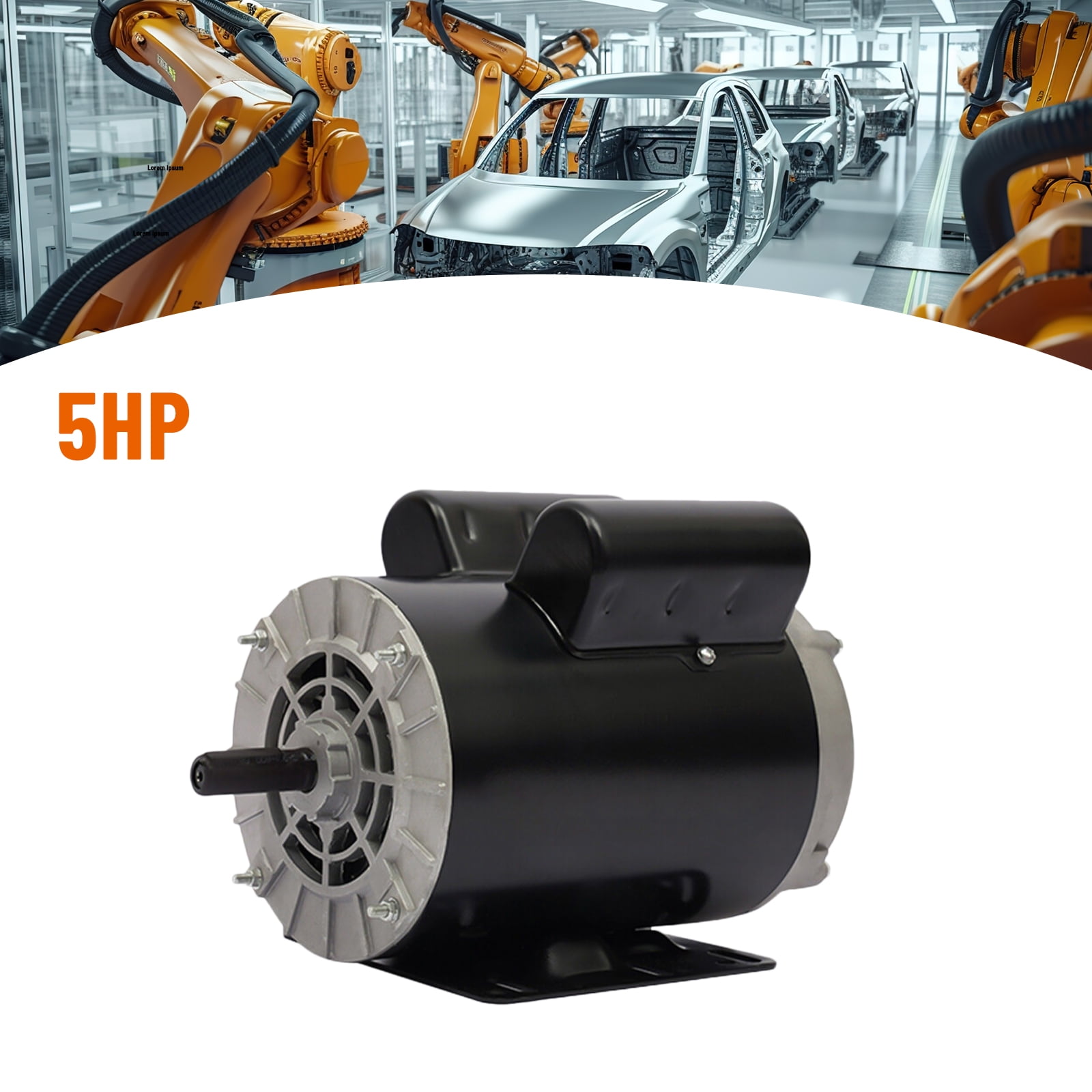 5 HP SPL Electric Motor Compressor, High Efficiency, Durable Steel ...