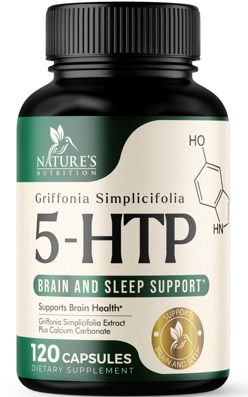 Extra Strength 5-HTP 200mg Capsules with Calcium - Brain, Mood, Sleep ...