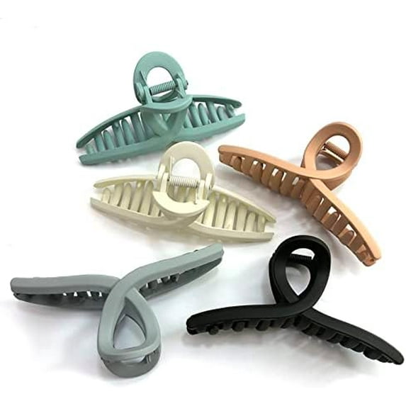 5 Hair Claw Clip Large Matte 4.3 Inch No Slip Big Butterfly Jaw Clips ...