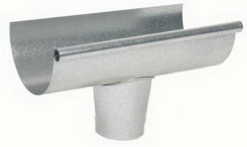 5" Half Round Galvanized End With Drop Outlet For Use With 5" Half Rou ...