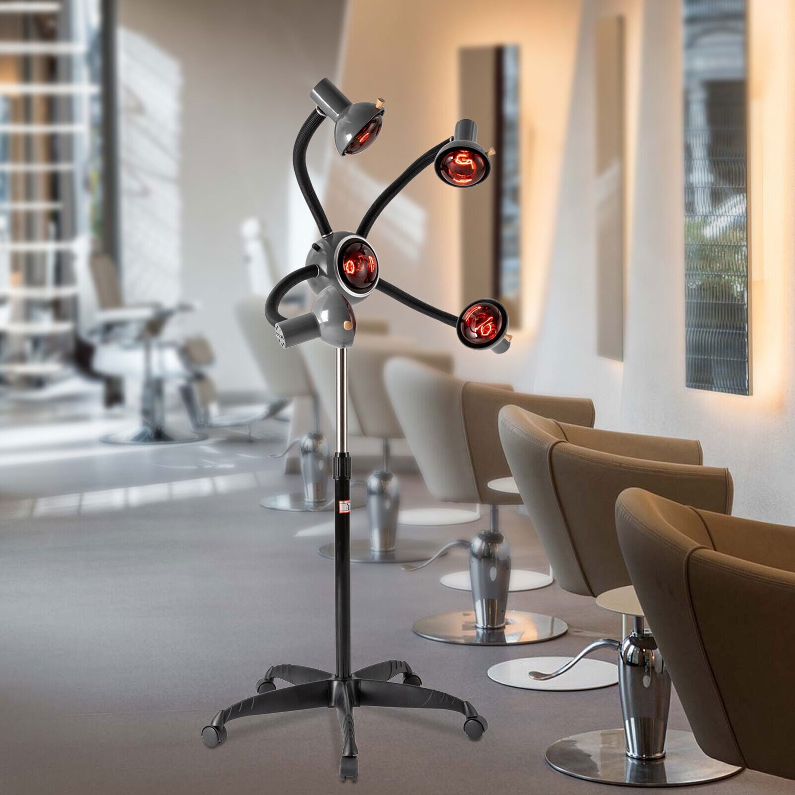 5 Head Infrared Light Heat Therapy Red Lamp Salon Hair Perming Dyeing ...