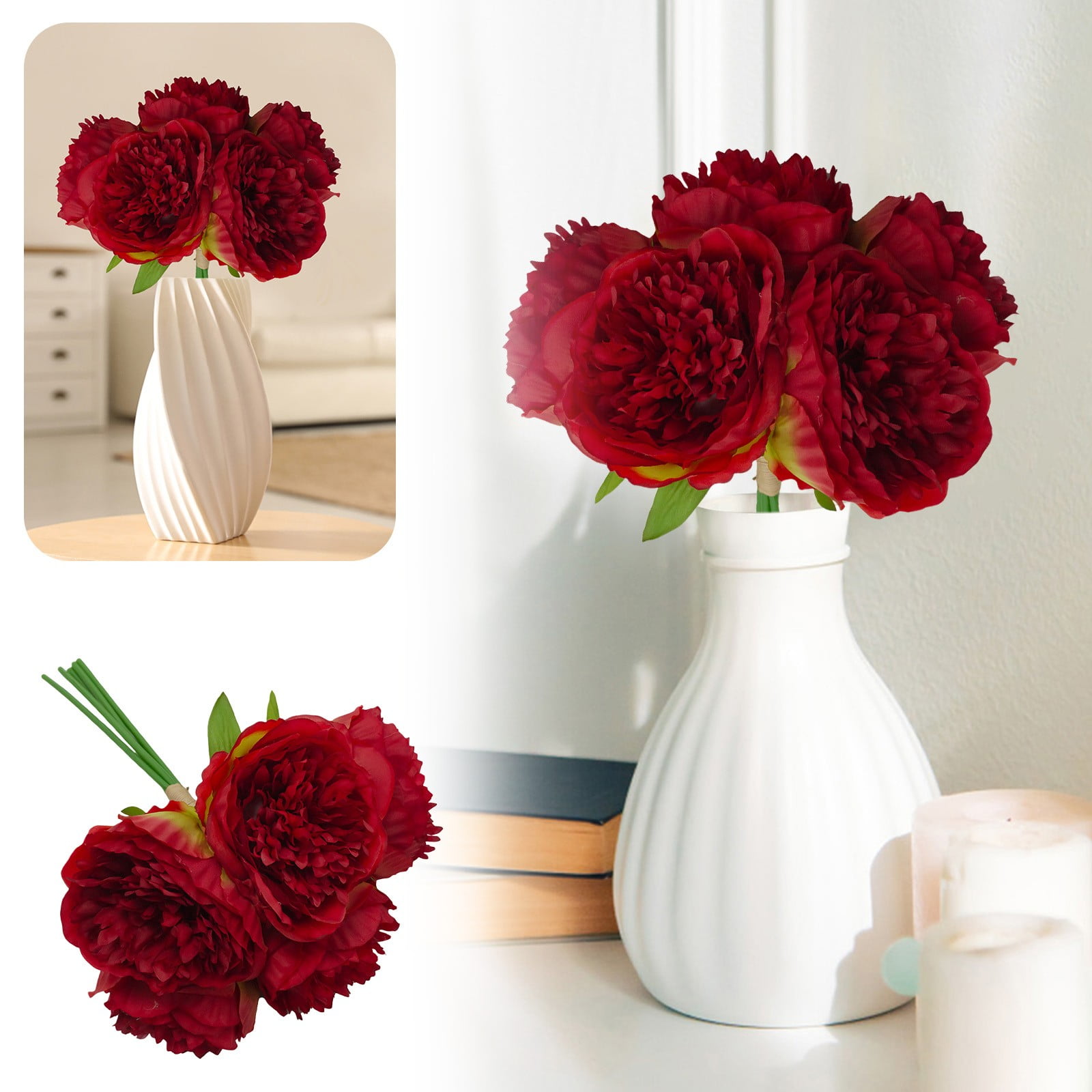 5 Head New Peony Flower Hose for Peony Wedding Decoration, Artificial ...