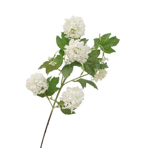 5-Head Silk Hydrangea Artificial Flower - Snowball Hydrangea for ...