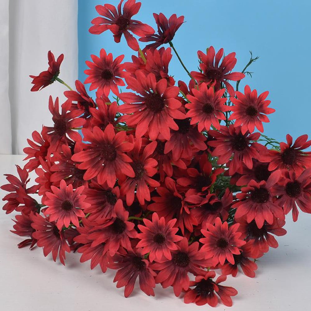 5 Heads Artificial Flowers Daisy Silk Flowers Decoration Party Wedding ...