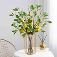 5 Heads Leaves Artificial Lawson Lemon Branch, 2 Pack Faux Fruit Stems ...