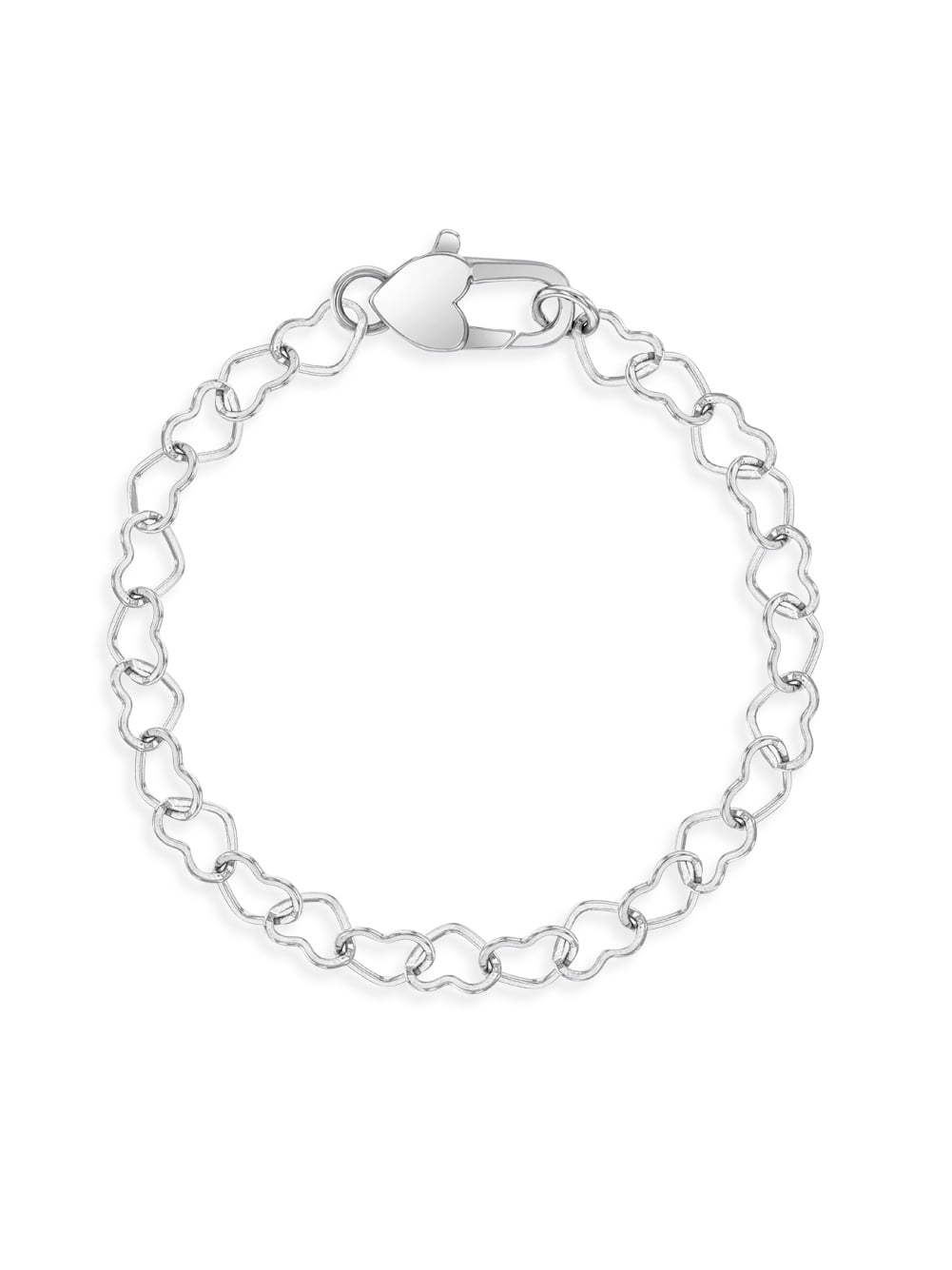 5" Heart Link Chain Baby/Toddler Bracelet - Sterling Silver - Walmart.com