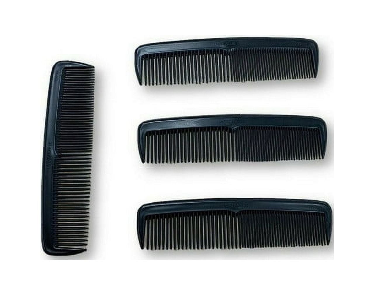 Professional Quality 5" Heavy Duty Pocket Comb, Unbreakable, Black, 4 ...