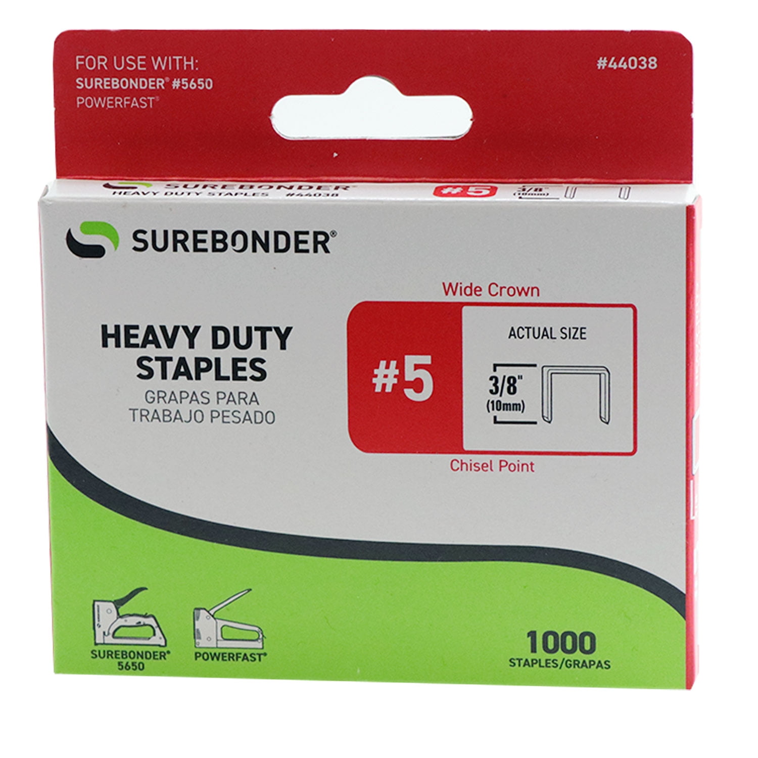 #5 Heavy Duty Wide Crown Staples - 3/8" - 1000 ct. - Walmart.com