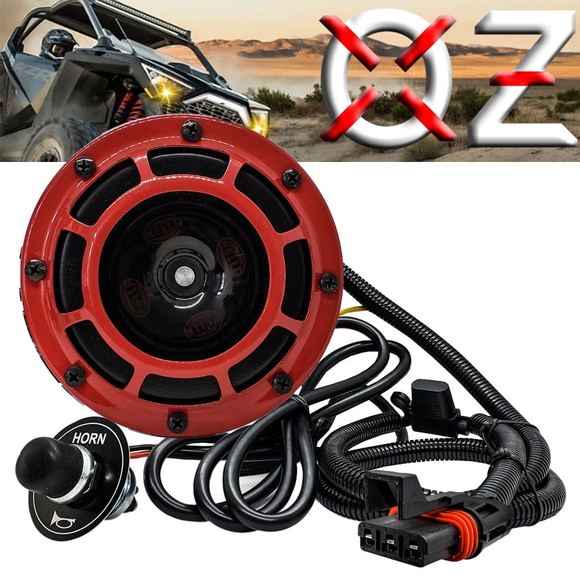 5" Hella Disc Horn with Floor-Mount Step-On Switch & Power Bus Bar Plug ...