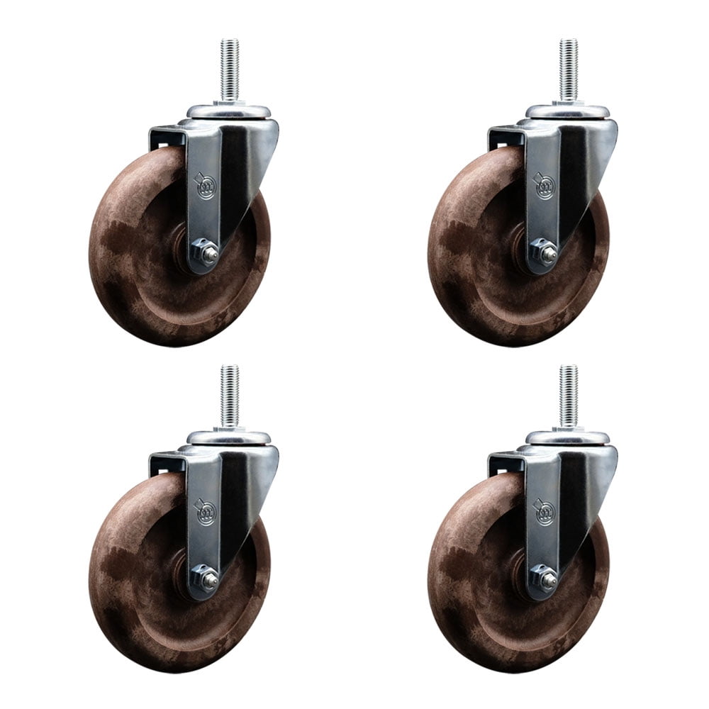 5 High Temp Glass Filled Nylon Wheel Swivel 3/4 Inch Threaded Stem ...