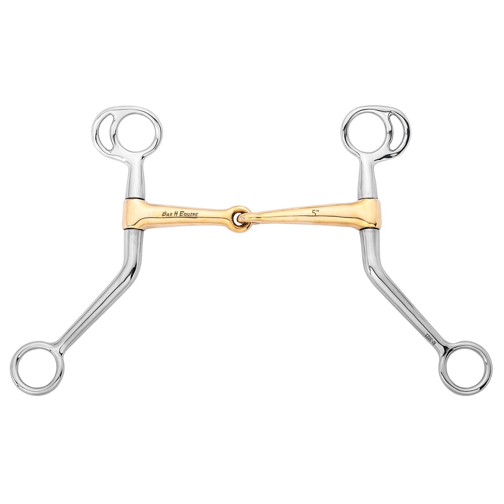 BAR H EQUINE Tom Thumb Bit with Single-Jointed Copper Mouthpiece ...