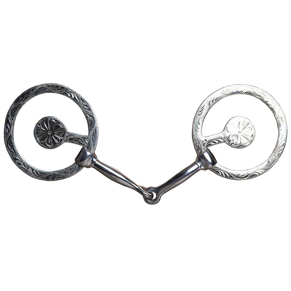 5" Hilason Western Engraved Concho Horse Mouth Ring Snaffle Bit ...