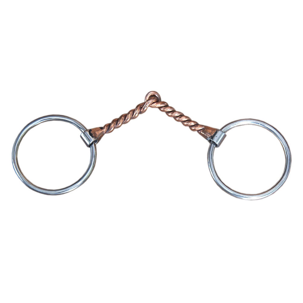 5" Hilason Western Loose Ring Horse Bit W/ Twisted Copper Wire Mouth ...