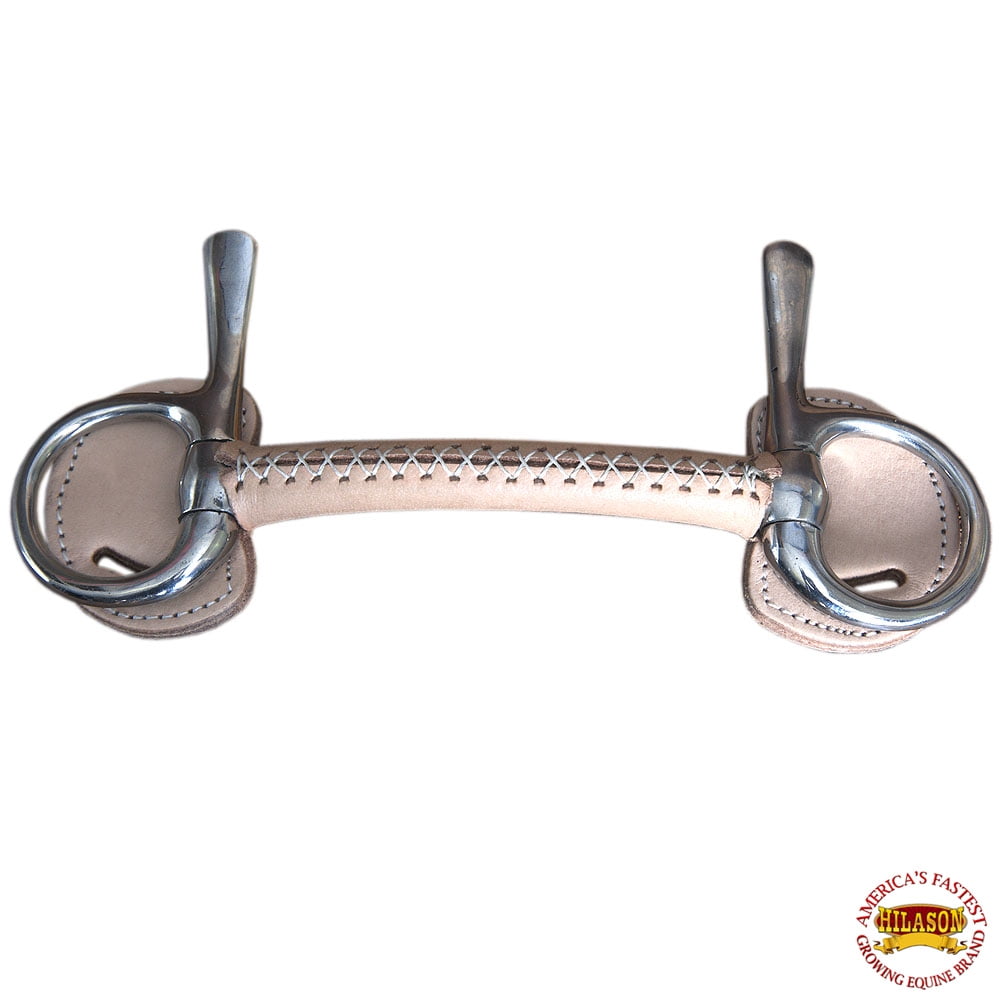 5" Hilason Western Trotting Leather Covered Mullen Mouth Horse Bit ...