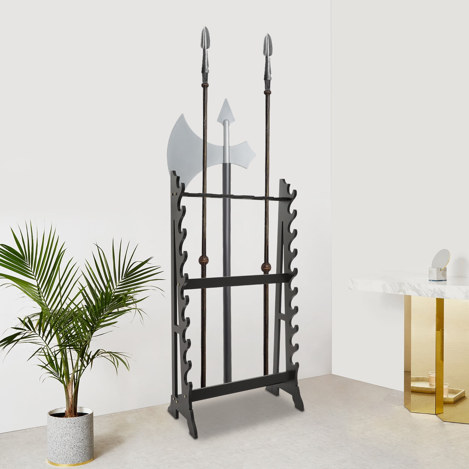 5-Hole/10-Tier Sword Stand Black Sword Stand Display for Various ...