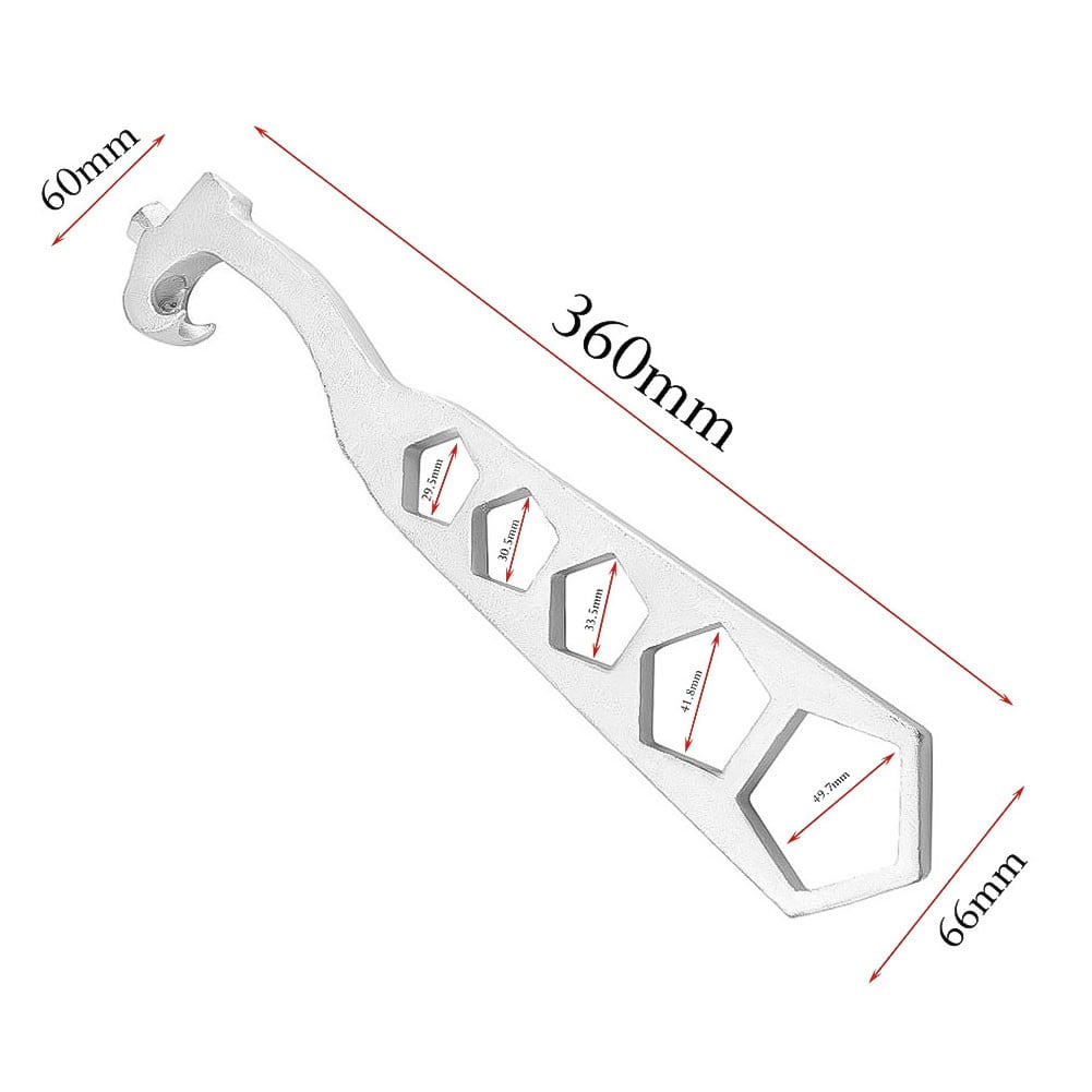 5 Hole Hydrant Wrench Plated Iron Fire Equipment Built-in Spanner ...