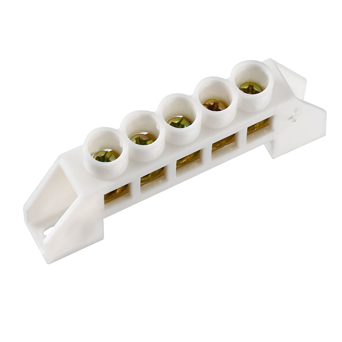 5 Holes Bridge Shape Ground Wire Line Row Copper Tone Terminal Block ...