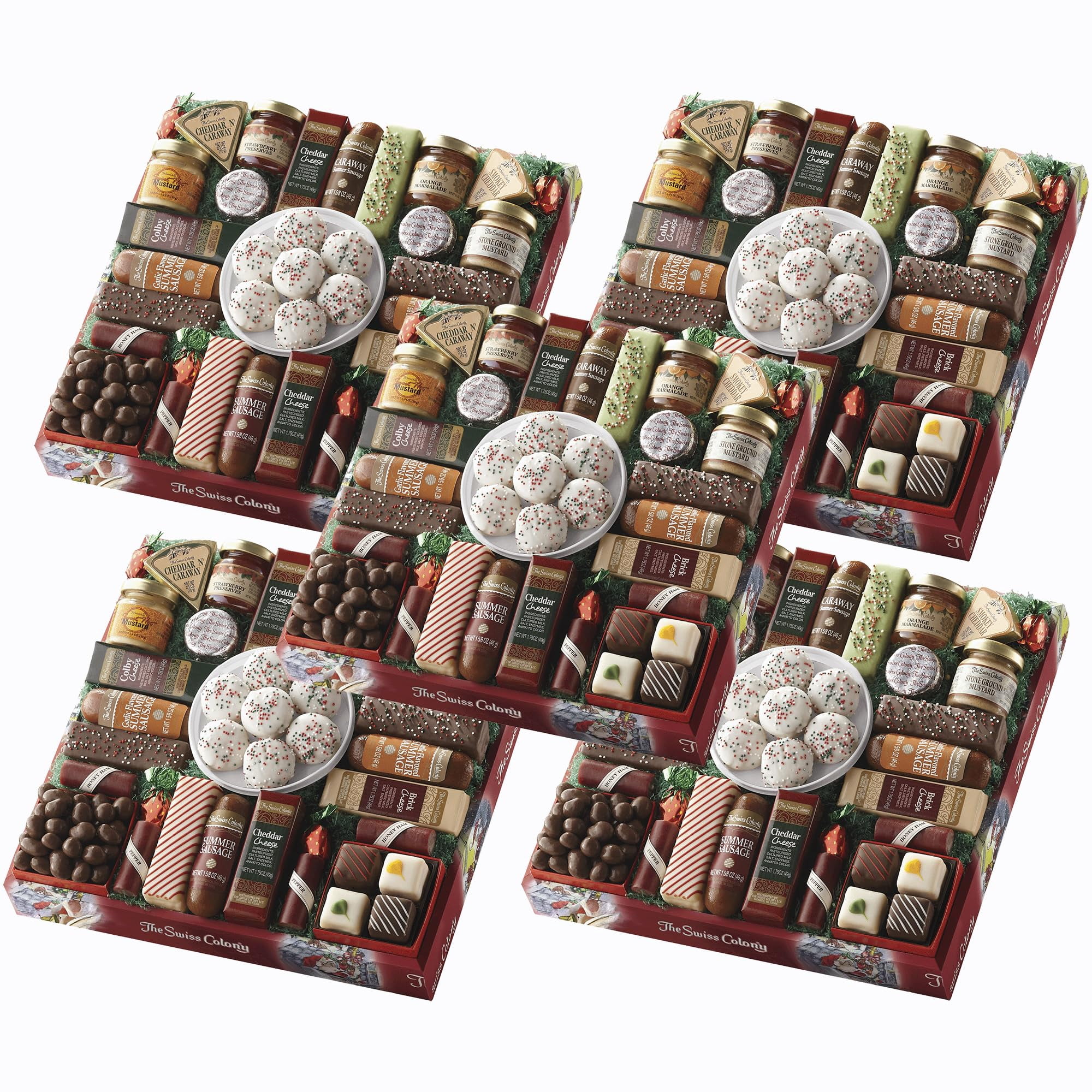 5 Holiday Gift Boxes - The Swiss Colony 27 Favorites Food Gift Set ...