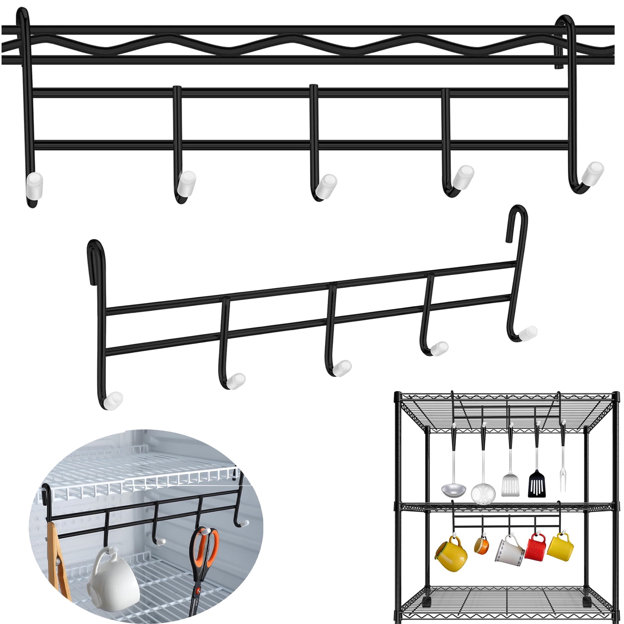 5 Hook Attachment for Wire Shelving, GIXUSIL 1 Pcs Hanging Hooks Rack ...