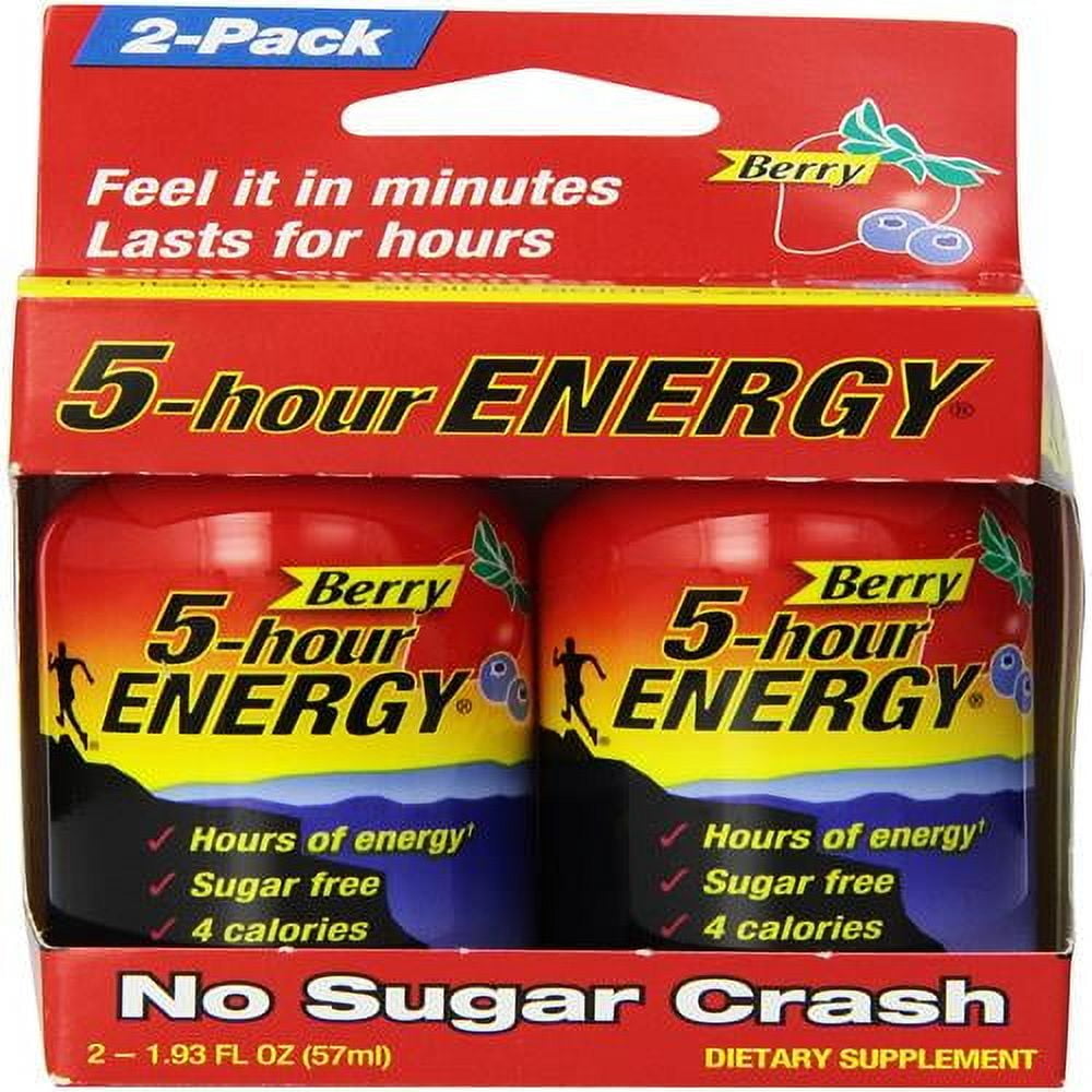 5-Hour Energy, Berry Flavor, 2-Ct, 1.93 Fl Oz - Pack of 2 - Walmart.com
