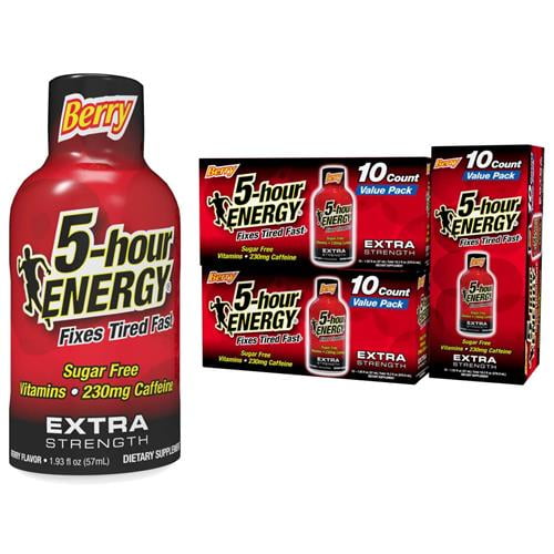 5-Hour Energy Shots Extra Strength, Berry Flavor | 1.93 Oz. 30 Count ...