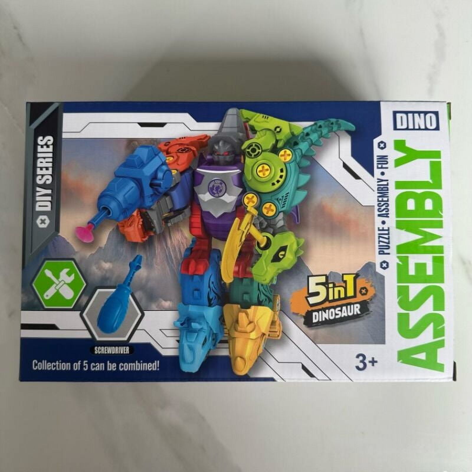 5 IN 1 Children Assembly Dinosaur Transformation Dino Robot Constructor ...