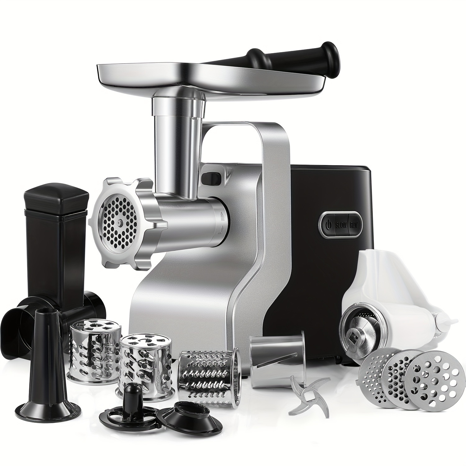 5-IN-1 Electric Meat Grinder - Sausage Stuffer, Vegetable Slicer ...