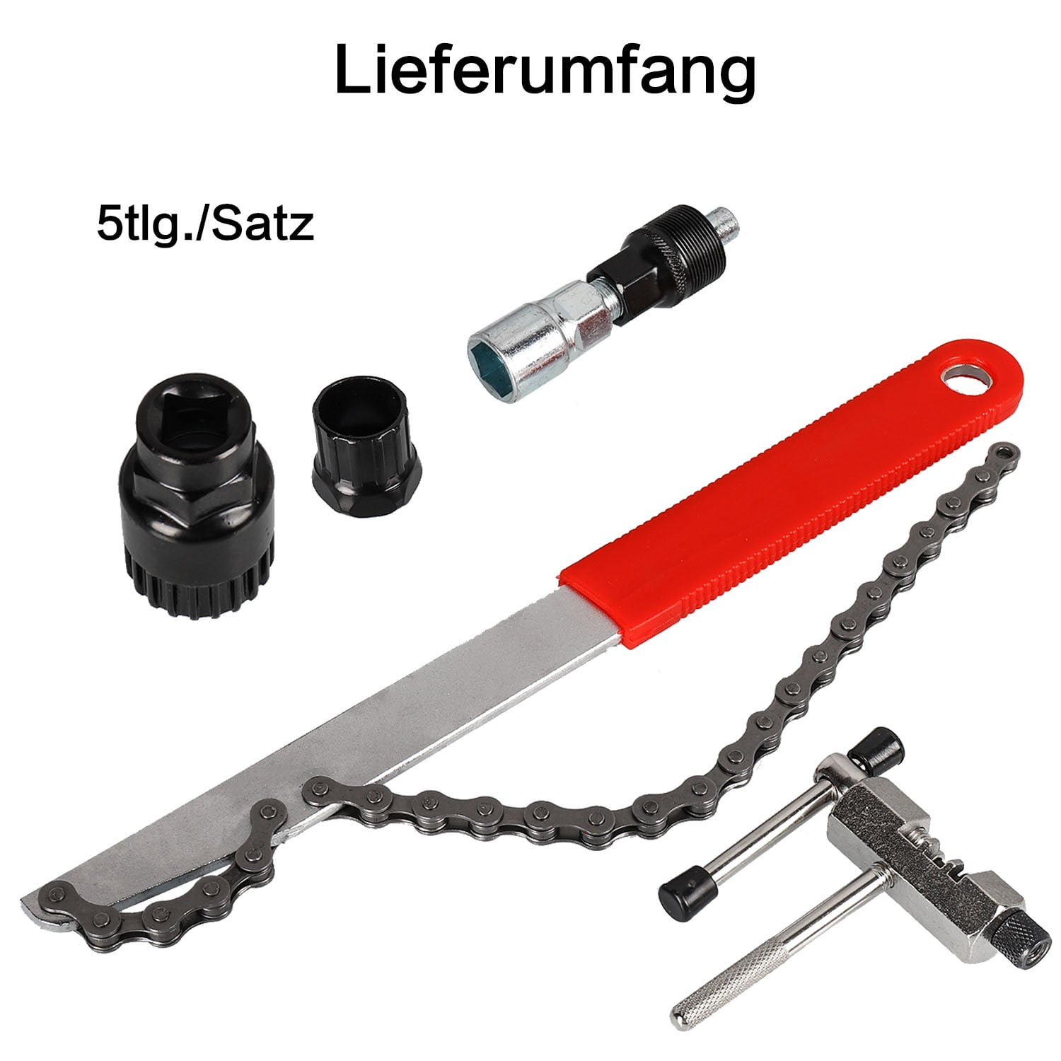 5 In 1 Bicycle Tool MTB Repair Kit Puller Crank Flywheel Shaft Chain ...