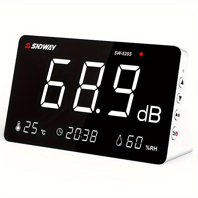 5-In-1 Digital Sound Meter With Led Display - Noise, Time, Temperature ...