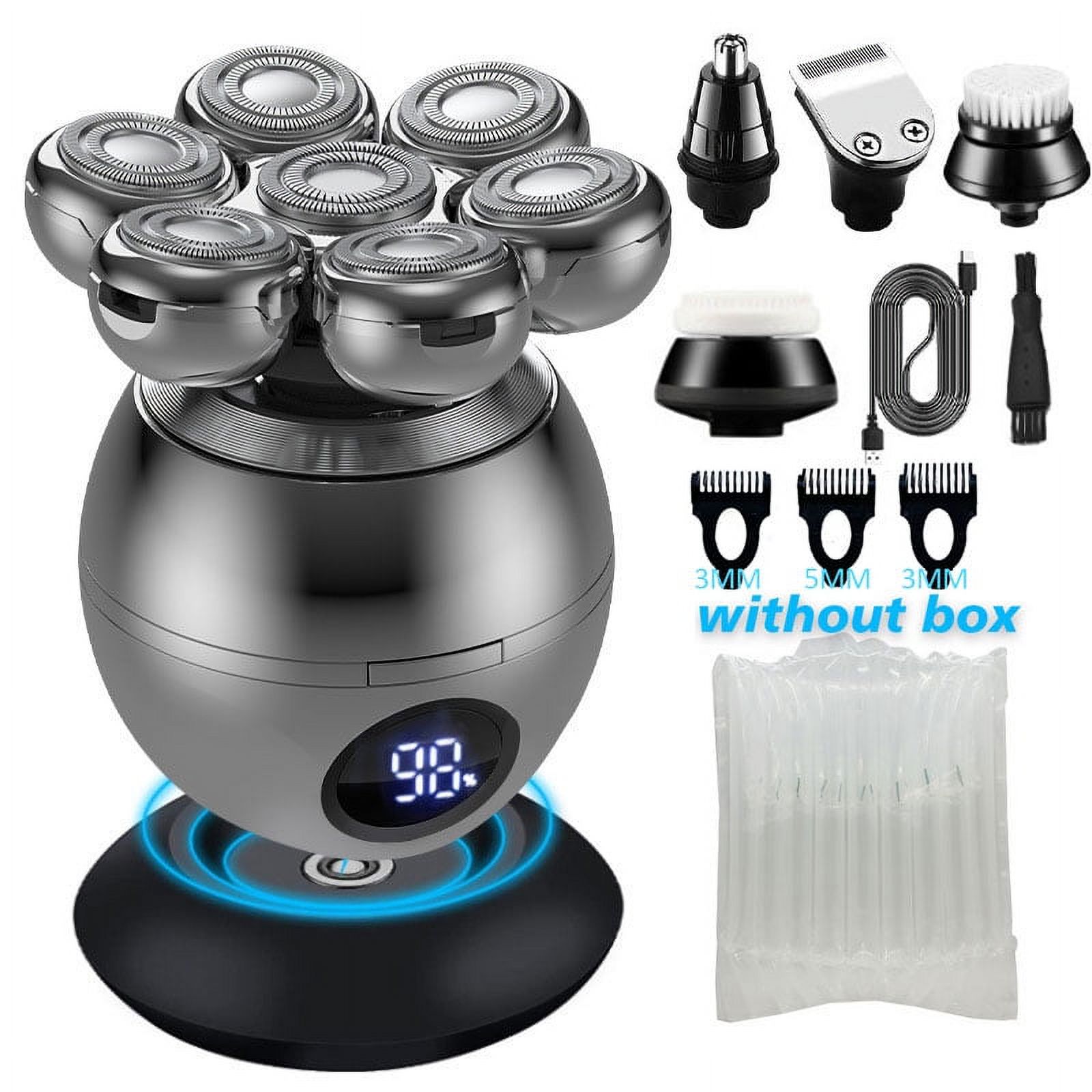 5 In 1 Electric Head Shaver for Bald Men 7D Floating Cutter Beard Trimmer Clipper IPX5 ...