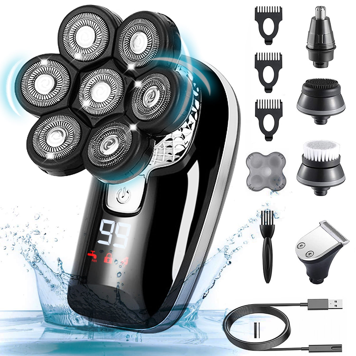 5 In 1 Electric Shaver for Men,Electric Razor Men Cordless Rechargeable ...