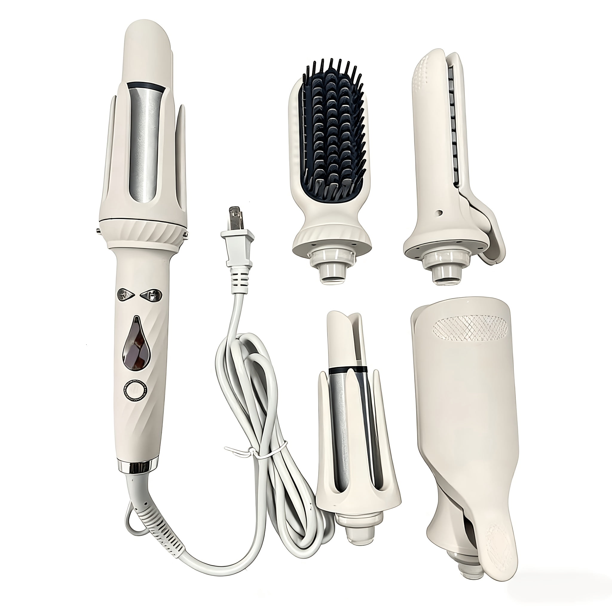 5 In 1 Hair Styler Set Interchangeable Curling Wand Straightening Brush ...