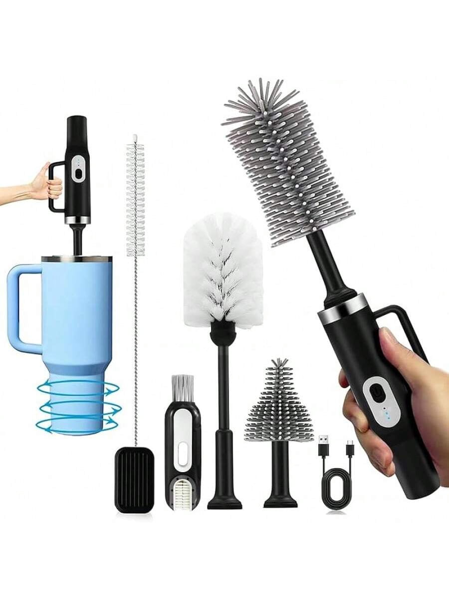 5-In-1 Long Handle Electric Bottle Brush Cleaner And Straw Cleaning ...